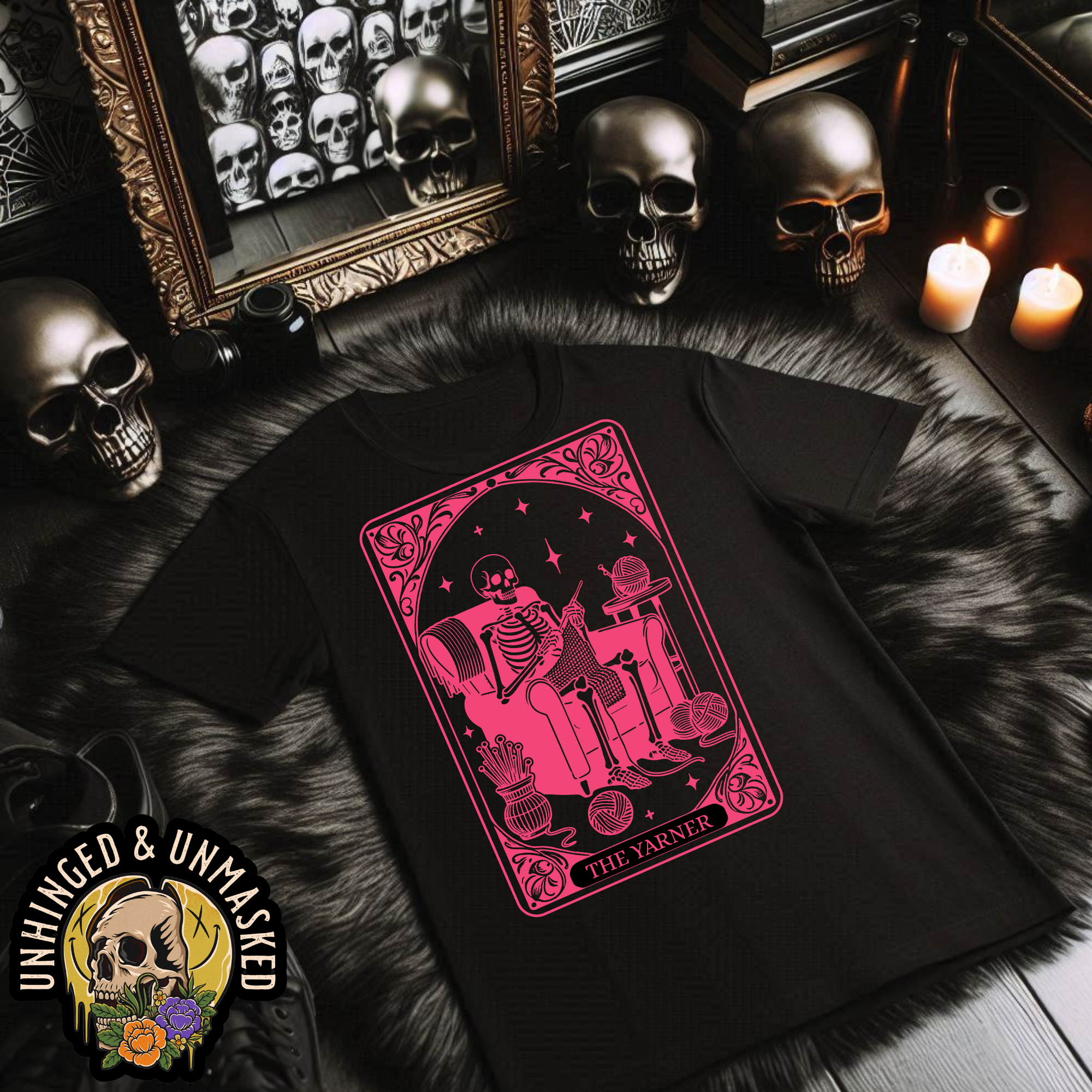 Tashi B-The Yarner-Tshirt Pink Font – Unhinged & Unmasked, LLC